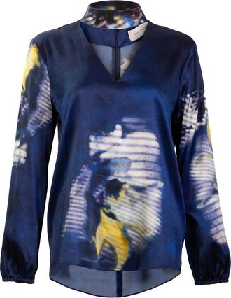 Silvia Tcherassi blouse asymétrique à fleurs - Bleu