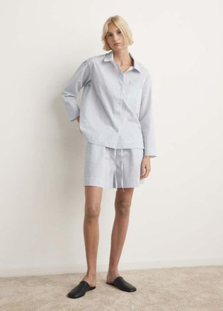 Mango Short de pyjama coton rayures blanc - Femme - S - MANGO