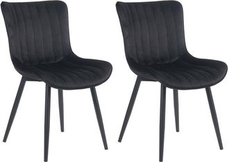 Clp 2er Set Stühle Largo schwarz Samt