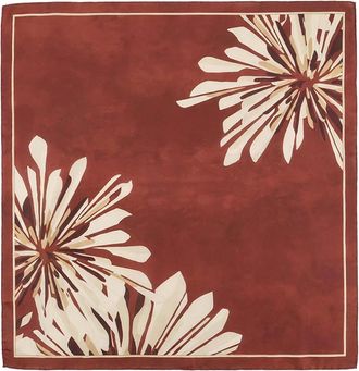 Brunello Cucinelli Femme, Accessoires, Rouge, Taille: ONE Size Floral Silk Scarf