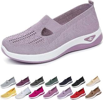 Generic Chaussures orthopédiques pour femme, chaussures à enfiler pour femme, baskets orthopédiques tissées respirantes à semelle souple, légères et confortab