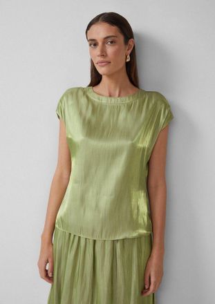 s.Oliver Blusentop Bluse Gl&auml;nzende Viskosebluse mit &uuml;berschnittenen Schultern