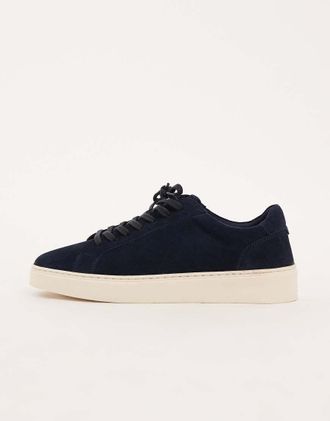 Asos Baskets en cuir à lacets - Bleu marine
