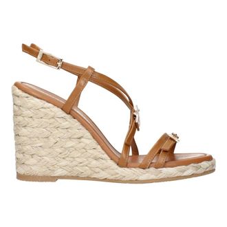 Stuart Weitzman Femme, Chaussures, Brun, Taille: 36 1/2 EU Sandales Compensées en Cuir Marron