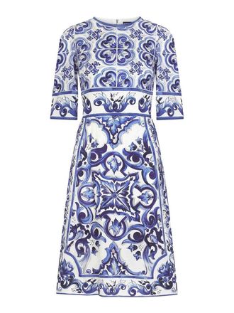 Dolce & Gabbana Robe Au Genou - Bleu