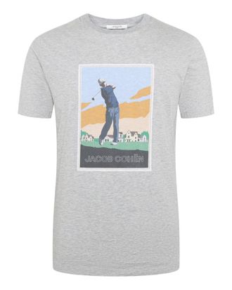 Jacob Cohen Softes T-Shirt mit Golf-Motiv auf der Brust in