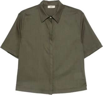 Herno Femme, Blouses et Chemises, Vert, Taille: 36 FR Chemise en laine vierge