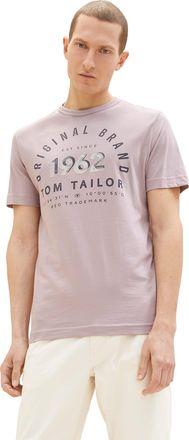 Tom Tailor Herren T-Shirt mit Print aus Baumwolle
