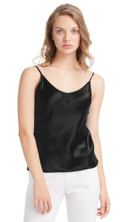LilySilk Seidentop Sexy Seide Unterhemd Top Schlicht Trägertop Damen Camisole 100% Seiden Cami Tops Damentop Verpackung MEHRWEG(Schwarz,XL)
