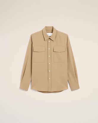 Ami Ami Paris - Chemise beige en laine Beige Mastic - Taille : 36 - pour Homme