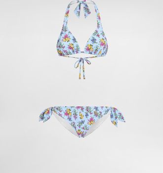 Dolce & Gabbana Small Floral-print Sliding Triangle Bikini - Frau Bademode Multicolor 3