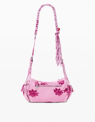Desigual Sac bandouli&egrave;re en jean de taille moyenne - Rose