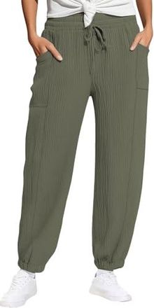 Generic Pantalons Running Femme Chic D&eacute;t&eacute; Long Pants &Eacute;lastique Relax Fit D&eacute;tente Sweatpant Respirant Confortable V&ecirc;tement Fluide Classique Taille Haute 2026 P