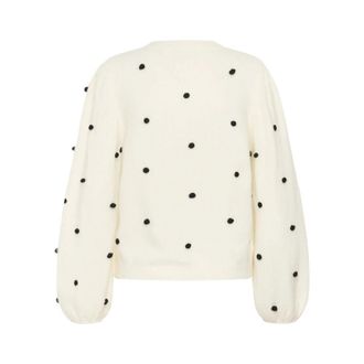 Gestuz GZAlpha Dot Pullover - - Knitwear - Damen - Wei&szlig; - M