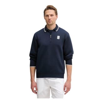 Lacoste Tennis Heritage Polo-Kragen Sweatshirt mit Rei&szlig;verschluss - - Sweatshirts & Hoodies - Herren - Blau - XL