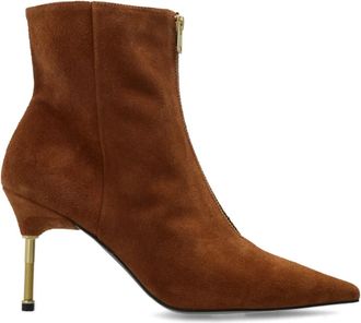 AllSaints Femme, Chaussures, Brun, Taille: 38 EU Natasha Pointed Zip Up Suede Bottes