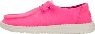 HeyDude Wendy Stretch Canvas - Baskets pour Femme - Chaussons avec Semelles Confortables - Style Mocassin, Neon Pink, 38