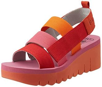 FLY London Femme YERE847FLY Sandale, Red Orange Rose, 36.5 EU