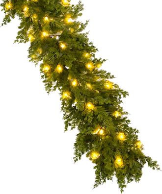 Generic Weihnachtsblumenrebe - wiederverwendbar, biegbar mit Timer, Blumenrebengirlande, Weihnachtskranz f&uuml;r Fenster, Kamin, Klassenzimmer, Party, Geburtstag,