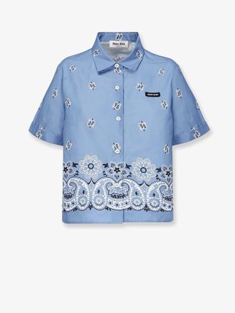 Miu Miu Bandana cotton and linen shirt - MIU MIU - gender_Woman