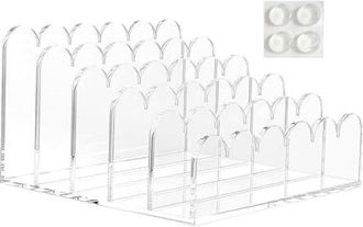 Generic Porte-courrier en acrylique | 5 compartiments transparents pour bureau - Rangement de courrier de bureau pour documents, enveloppes, lettres, factures