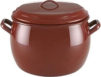 Quid Klassischer Emaille-Topf, gewölbt, emailliert, 16 cm, 3 l, Karbonstahl, geeignet für Glaskeramik, geeignet für Induktion, Antihaftbeschichtung