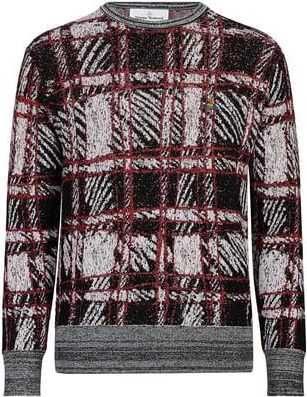 Vivienne Westwood Pull Scribble Check en laine m&eacute;lang&eacute;e