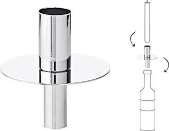 Edzard Porte-Bougie, en Acier Inoxydable nickel&eacute;, argent&eacute;, Hauteur 8 cm