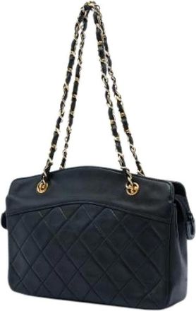 Chanel Sac bandouli&egrave;re matelass&eacute; en cuir dagneau Pre-owned - Femme - Pre-owned - Noir - Taille: ONE Size