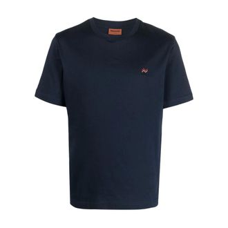 Missoni Homme, Tops, Bleu, Taille: XL T-shirt en Coton Bleu