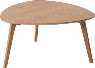 home24 Couchtisch aus furniertem MDF & massiver Eiche in Eiche, Lackierte Massivholzbeine mit technischer Furnieroberfl&auml;che, Zentrales M&ouml;belst&uuml;ck f&uuml;r die Sof