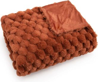 Amadeus Amadeus - Plaid Diana Terracotta - Douceur & Élégance Naturelle - 130x170cm - Terre cuite