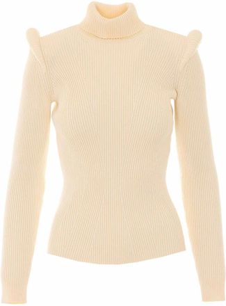 Elisabetta Franchi Pull Col Rond - Blanc