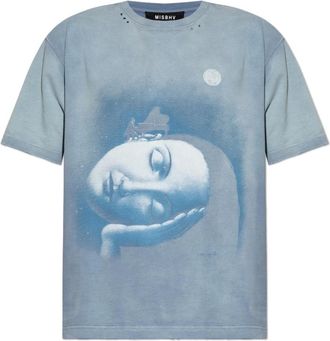 Misbhv Misbhv, Homme, Tops, Bleu, Taille: S T-shirt &agrave; effet vintage