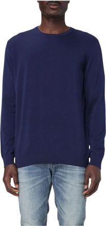 Drumohr Homme, Pulls, Bleu, Taille: S Pull ras du cou en laine mérinos