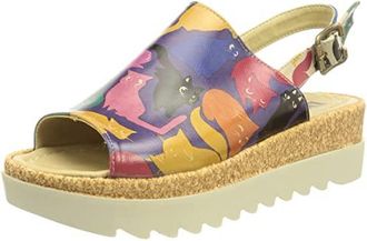 Dogo Gigi Clowder Women Sandals Open Toe Flat Sandals Adjustable Back-Strap Daily Women Wedge Shoes Vegan Leather Multicolor Printed Design