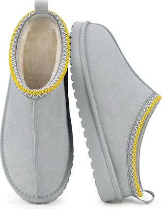Mishansha Herren Hausschuhe Winter Warme Gef&uuml;ttert Pantoffeln, Grau 46
