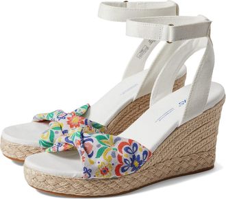 Toms Marisela Damen Sandale mit Keilabsatz, Weiße mediterrane Fliesen, 38 EU