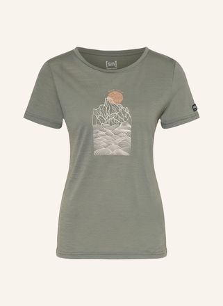 super.natural Funktionsshirt Preikestolen Cliffs Mit Merinowolle gruen