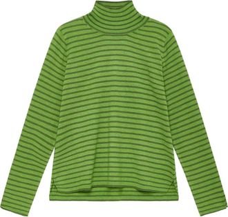 Maliparmi haut rayé à col roulé - Vert