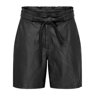 BTF-CPH High-Waist Leder-Shorts - - Shorts - Damen - Schwarzk - XS