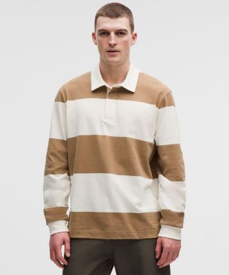 lululemon Long-Sleeve Cotton Rugby Shirt pour Hommes - Brun/&Eacute; - Taille XL