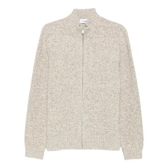 Lardini Rei&szlig;verschluss-Strickjacke aus Melangegarn - - Knitwear - Herren - Beige - L