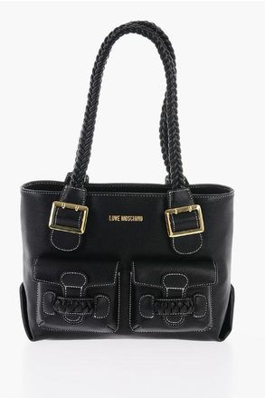 Moschino LOVE Faux Leather Shoulder Bag with Braided Handle size Unica