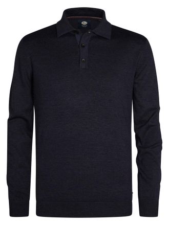 Petrol Industries Strickpolo mit Langen Ärmeln Carolina Blau XXL