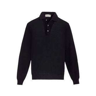 FILIPPO DE LAURENTIIS Merinowolle Langarm-Polo - - Tops - Herren - Schwarzk - M