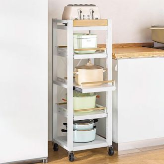 Generic Ausziehbares K&uuml;chenregal, H&ouml;henverstellbare Metallb&ouml;den zur Aufbewahrung, Platzsparender Rollwagen-Organizer for Restaurant, Wohnzimmer, Arbeitszimmer