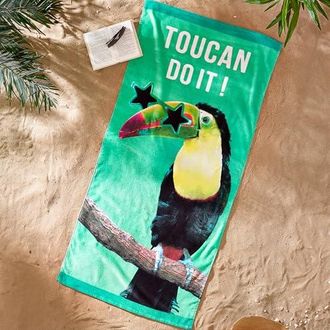 Catherine Lansfield Toucan Do It Strandtuch, Baumwolle, 76 x 160 cm, Grün