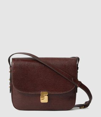 SOEUR Sac Bellissima Maxi L&eacute;zard Chocolat