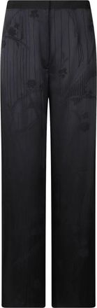 Forte_Forte Pantalon taille haute The Lotus en jacquard fluide - Femme - Pantalons - Bleu - Taille: 40 FR